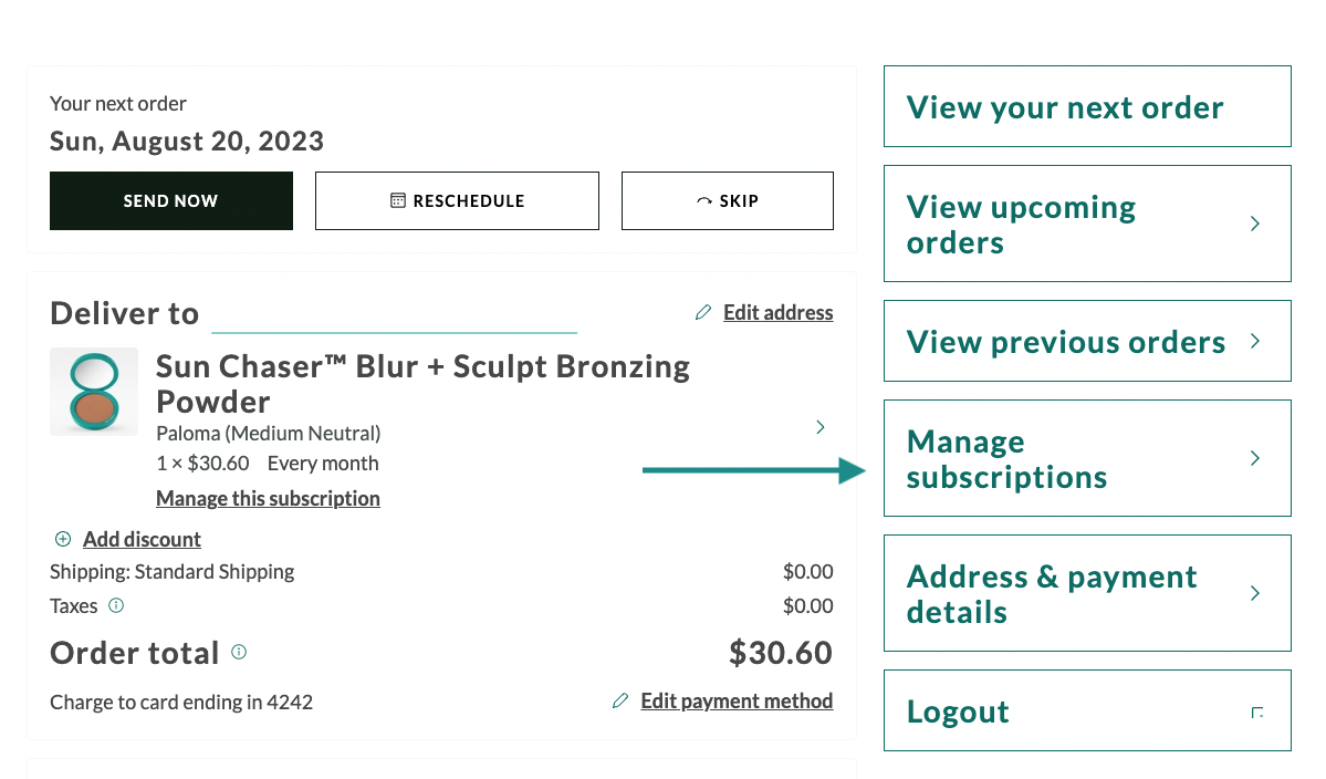 How do I manage my subscription? – ThriveCausemetics.com Help Center